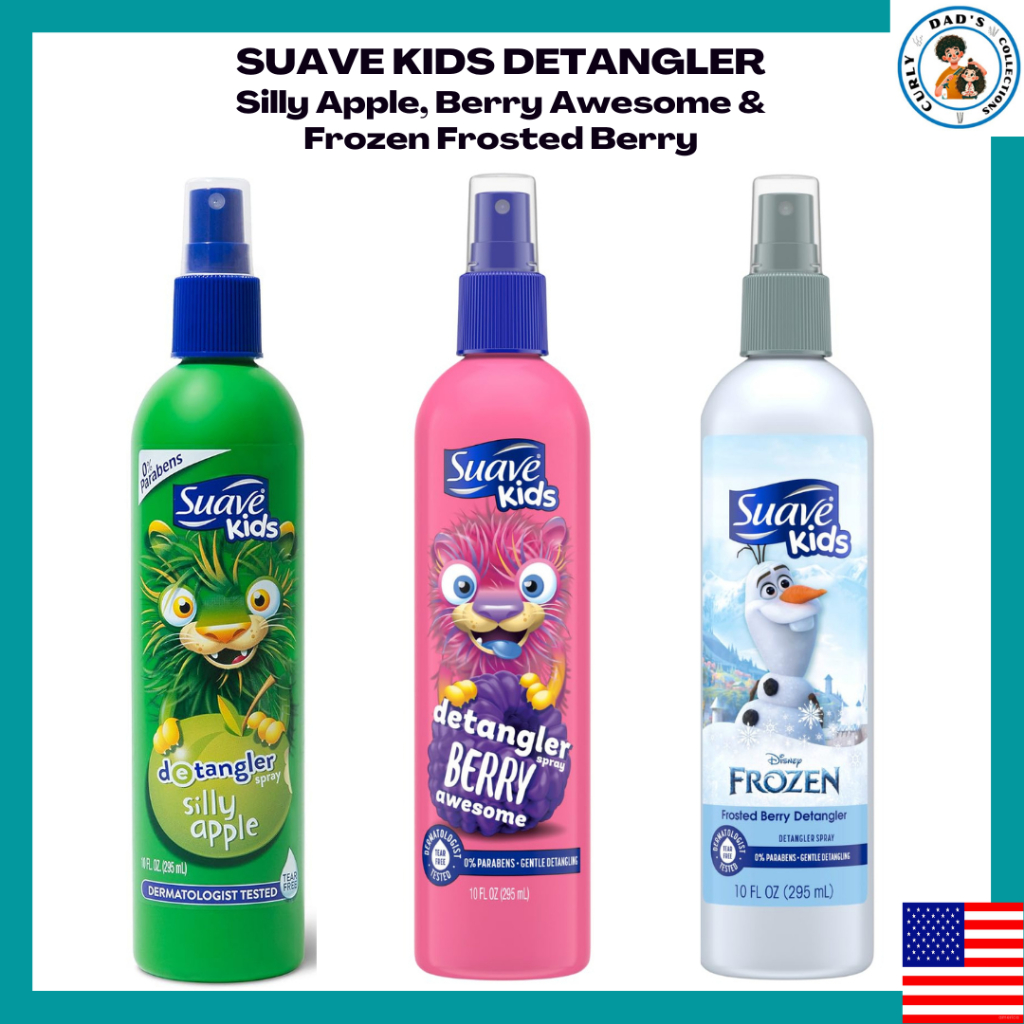 Suave Kids Detangler Spray For Tear-Free Styling Silly Apple Berry ...