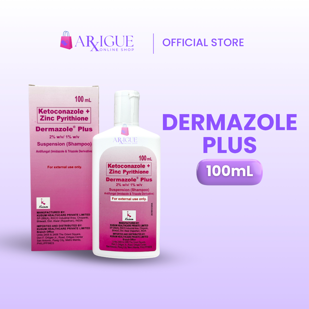 DERMAZOLE Plus 100ml Zinc Pyrithione, Ketoconazole | Shopee Philippines