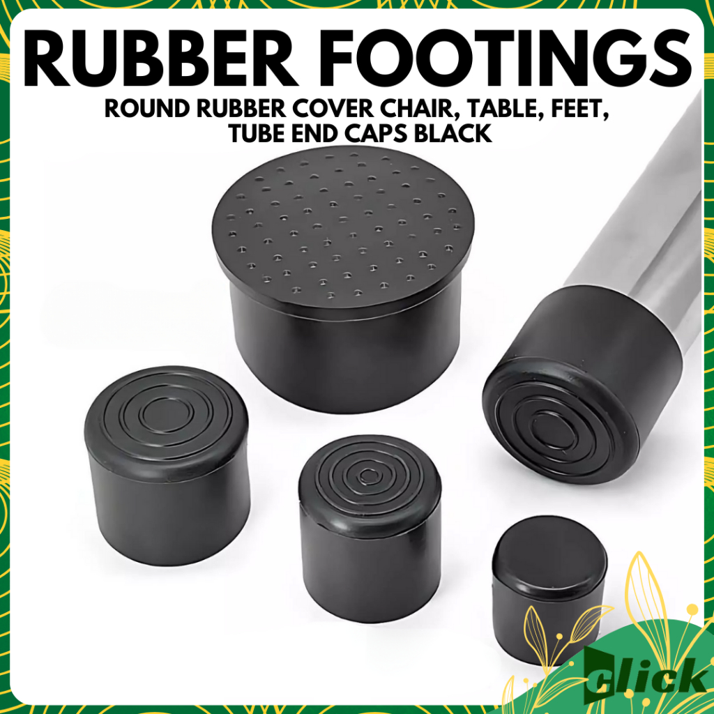 Rubber Footing Round Tube Furniture Chair Table Foot Cover PVC Floor ...