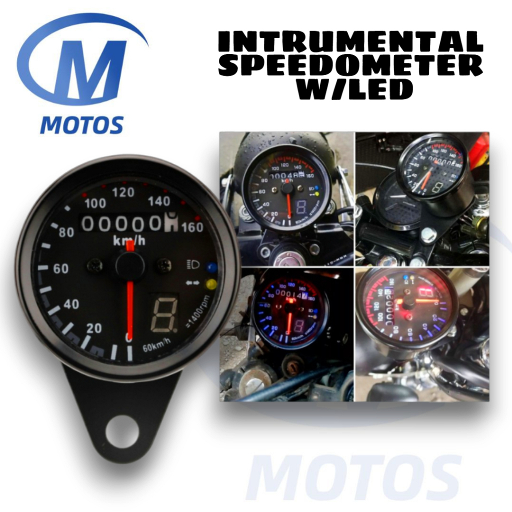 Motosph Motorcycle Speedometer Odometer Gauge Instrument With LED ...