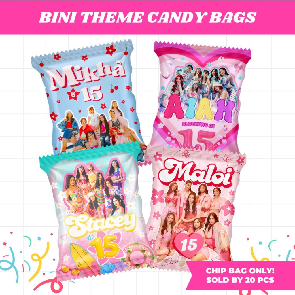 20pcs Bini Theme Loot Bags Candy Bags Treat Bags Chip Bags for Birthday ...