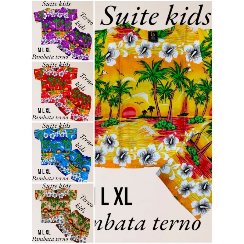 TOP SELLING SUITE KIDS BABY SET TERNO PAMBATA HAWAIIAN FLORAL | Shopee ...