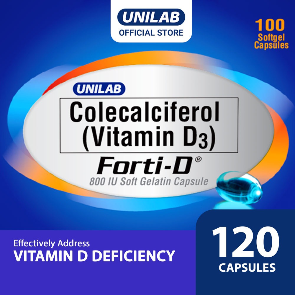 Unilab Forti-D 800IU 120 Tablets - Defends Against Long-term Ailments ...