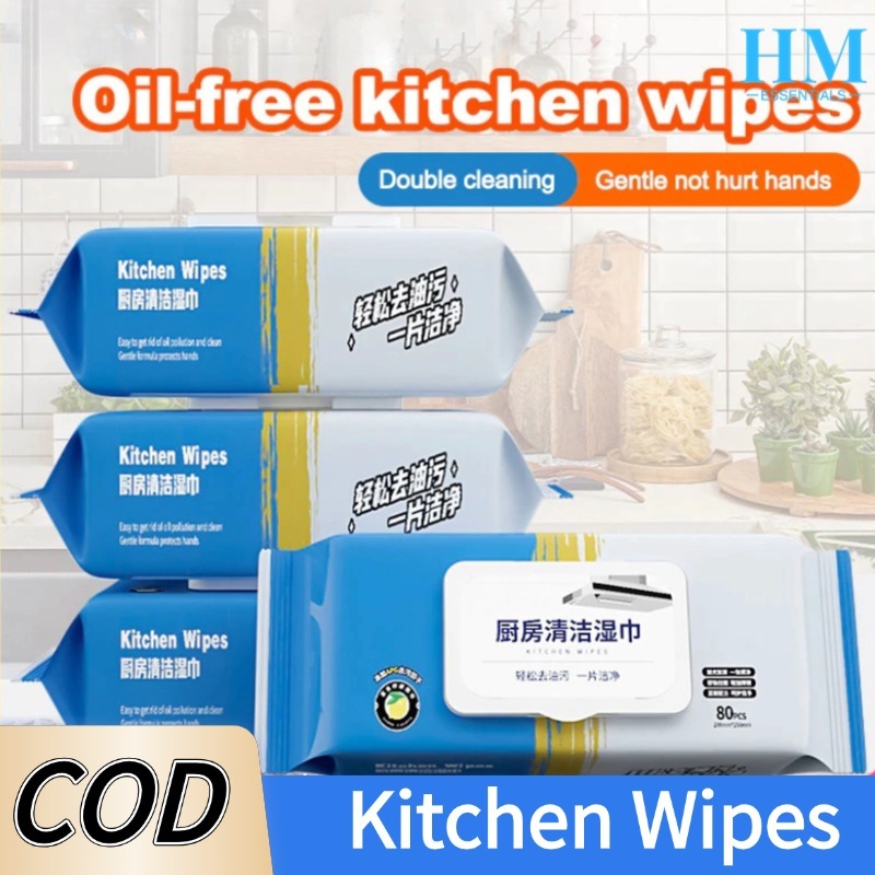 Kitchen Wipes Multipurpose Dish Cleaning Scented Wipes Degreasing Anti ...