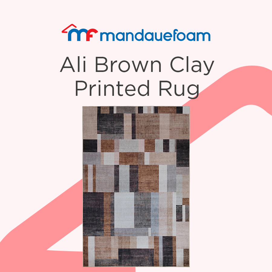 Mandaue Foam Ali Brown Clay Printed Rug | Shopee Philippines