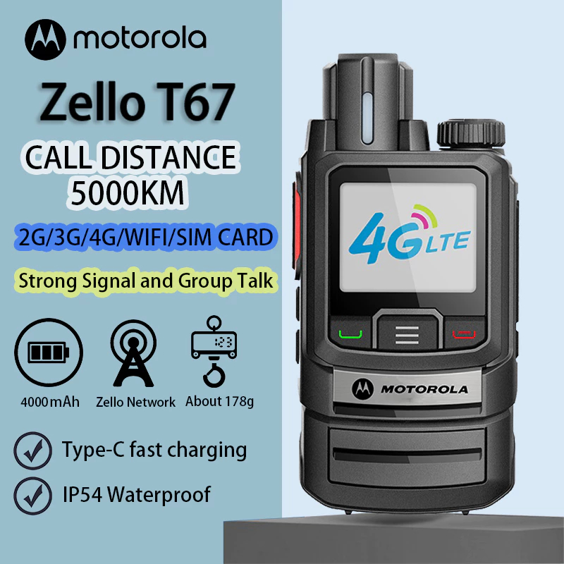 Motorola T67 Network Zello Walkie Talkie Range 5000KM Global PTT Two ...