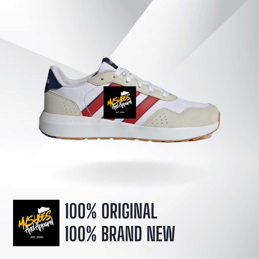 (MV SHOES) Run 60s Shoes Kids Cloud White / Collegiate Red IE6441 ...