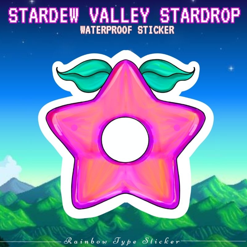 Stardrop Stardew Valley High Quality Waterproof Sticker Glitter Fanart ...