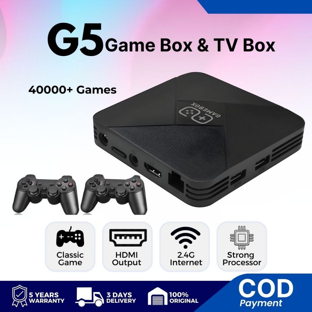 2024 NEW Android TV box + GAME BOX G5 2in1 4K HD Game Console 40000 Retro Classic Game TV Box ...