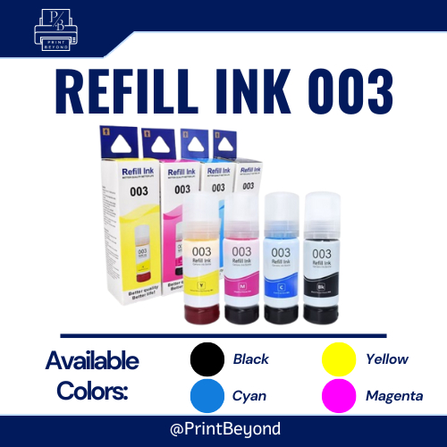 EPSON 003 Refill Ink L3210 L1110 L3110 L3120 L3150 L3250 | Shopee ...