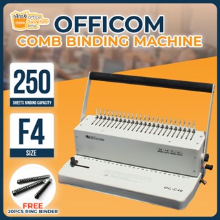 Officom Comb Binding Machine Legal / Long / F4 Size Heavy Duty Binding Machine | Shopee Philippines