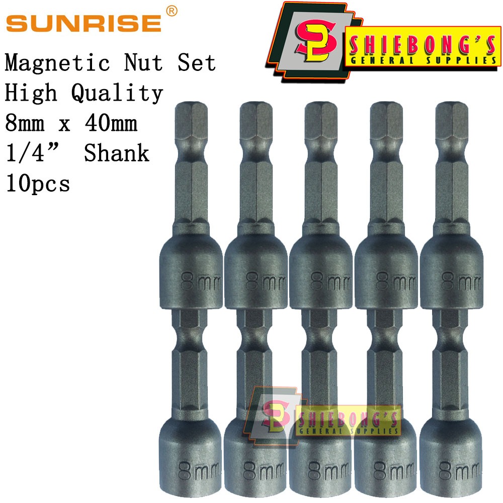 10pcs Sunrise Magnetic Nut Set Tex Screw Adaptor High Quality 8x40mm HD ...