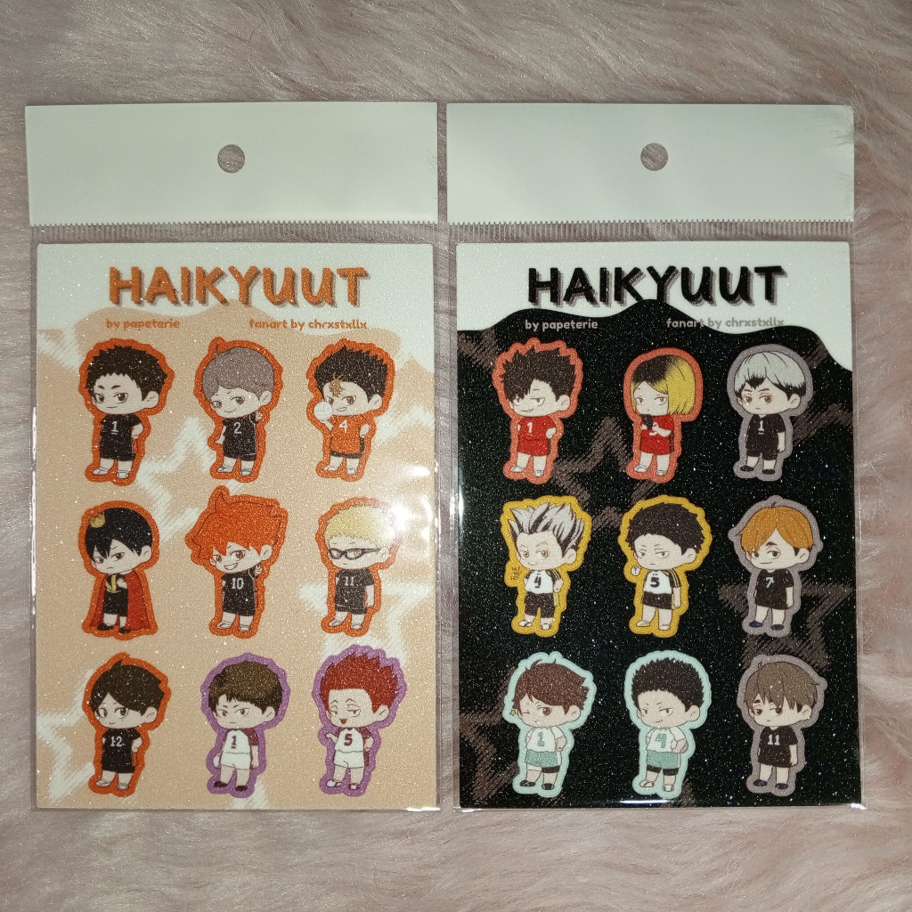 Haikyuu!! Characters Fanart Glossy Pearl Vinyl Sticker Set (Glitter ...