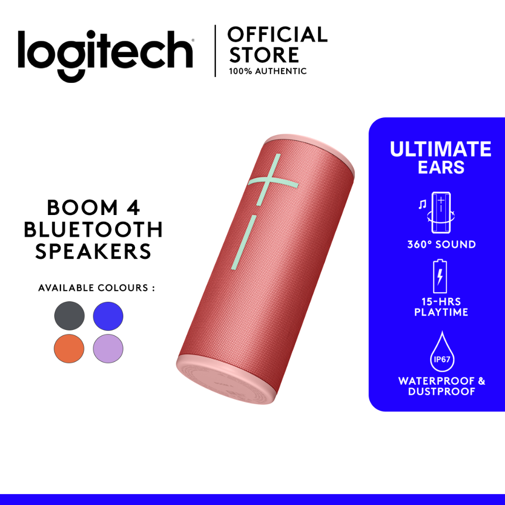 Ultimate Ears BOOM 4 15-Hour Battery Life IP67 Rated Waterproof Floatable Bluetooth Wireless ...