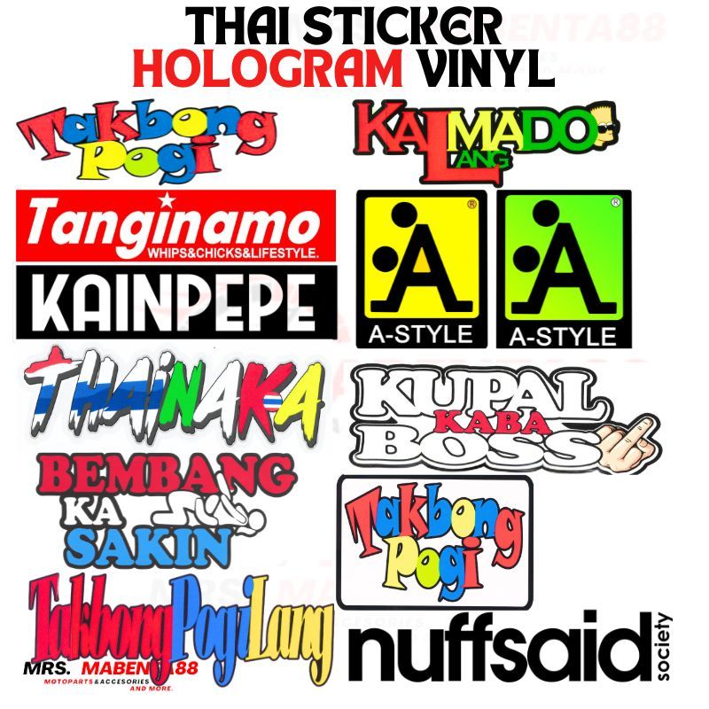 MOTORCYCLE LAMINATED VINYL HOLLOGRAM THAI DESIGN DECALS STICKER ...