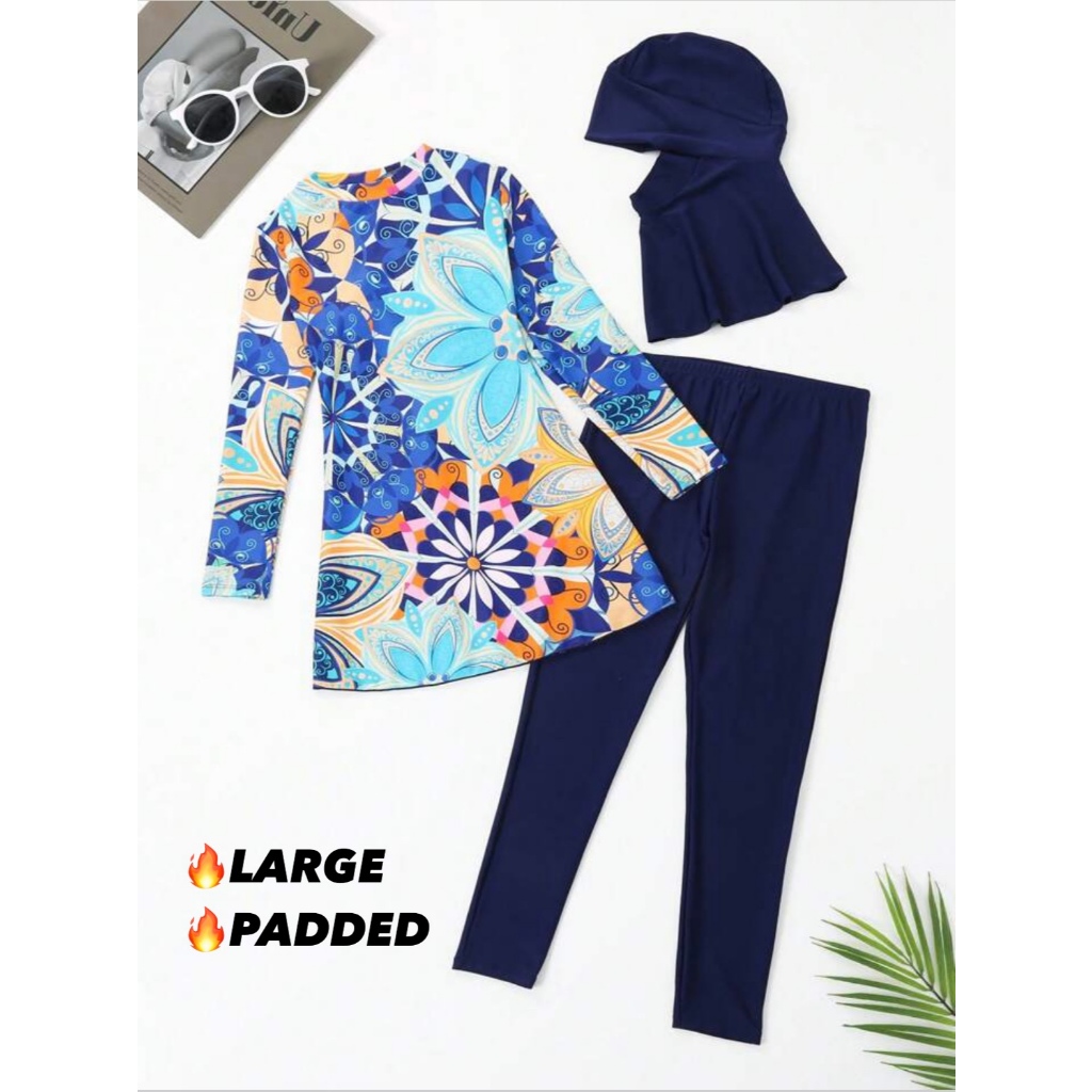 Burkini Sets Swimwear LARGE Women Muslim Swimsuits | Shopee Philippines