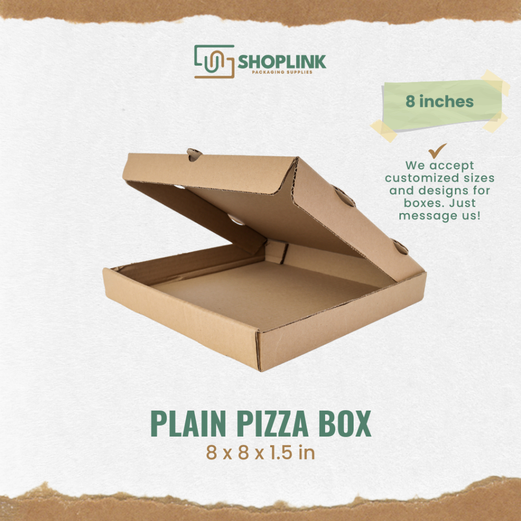 Pizza Box Corrugated - Plain/No print | 8 inches | 50pcs | Shopee ...