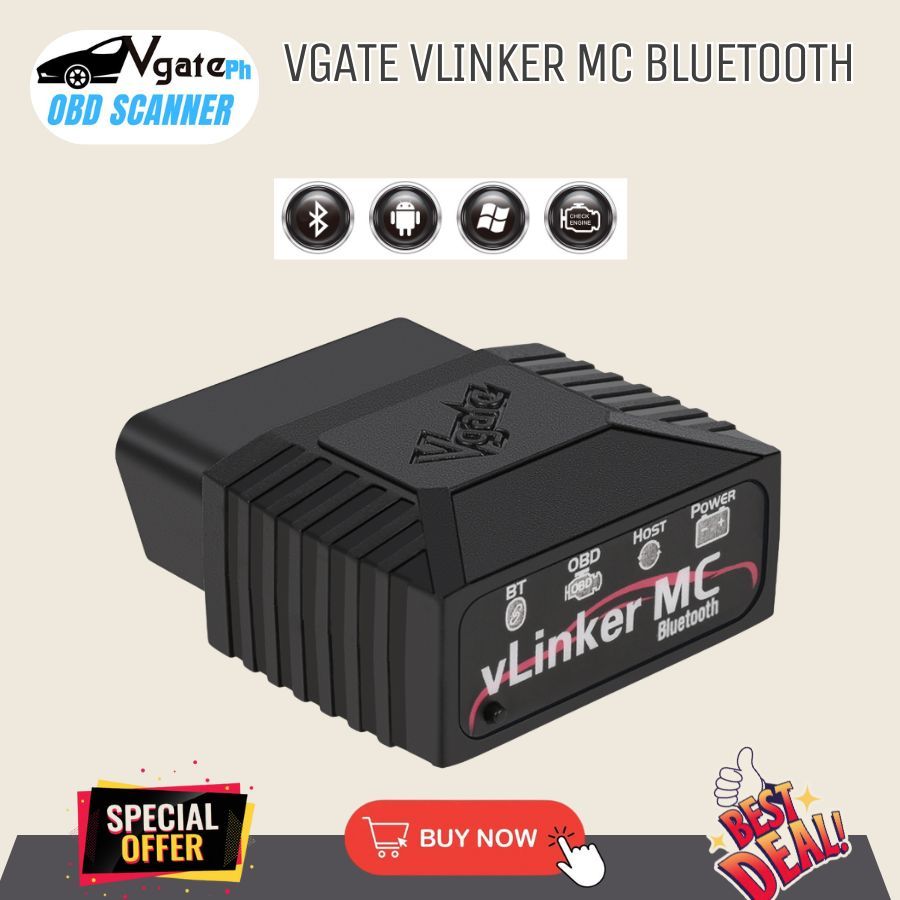 Vgate vLinker MC-BLUETOOTH OBD2 CAR DIAGNOSTIC SCANTOOL | Shopee ...