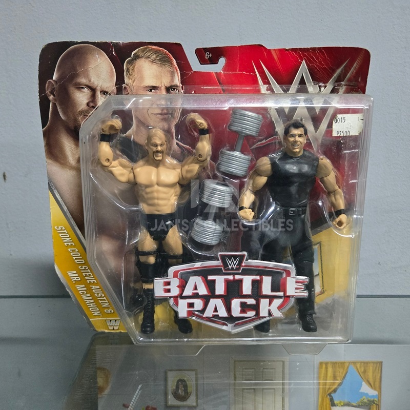 Mattel WWE Battle Pack Stone Cold Steve Austin Vince McMahon DAMAGED ...