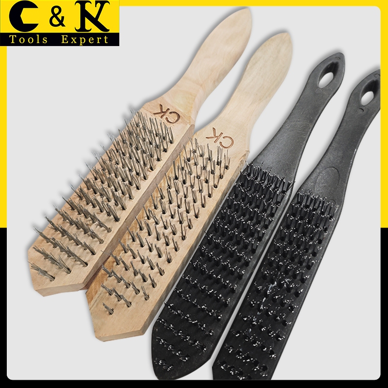 C&K Steel Brush Wire Brush Wood/Plastic Handle Cleaning Tools Metal ...