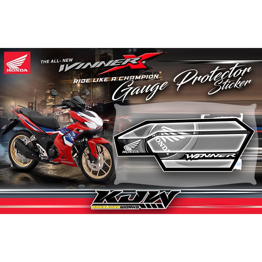 honda winner X gauge protector sticker black and white color | Shopee ...
