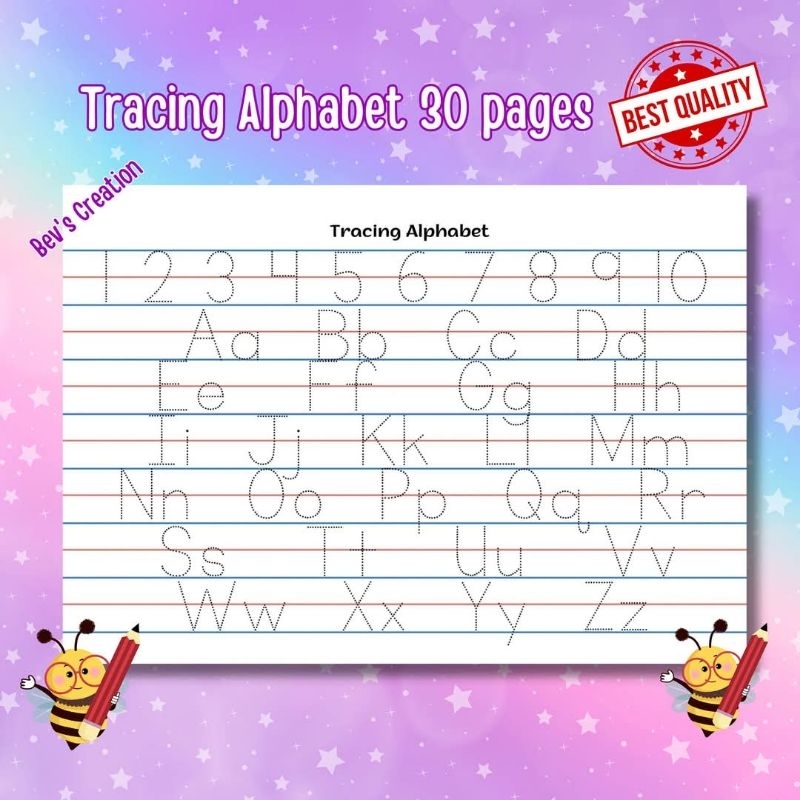 Personalized Tracing Pads Name, Shapes, Numbers & Alphabet 30 sheets ...