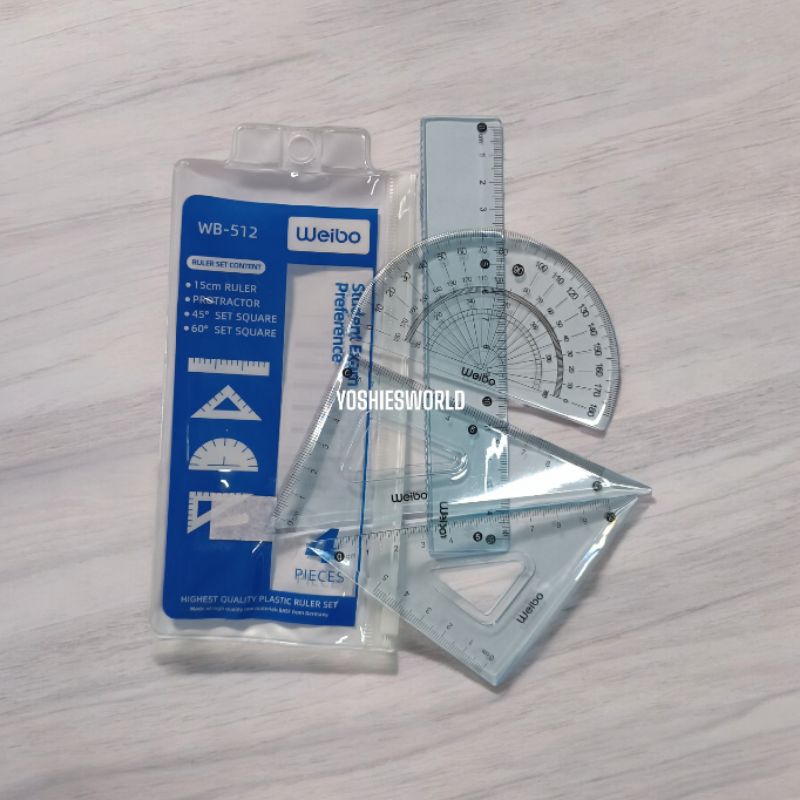 Ruler set and per piece protractor triangle | Shopee Philippines