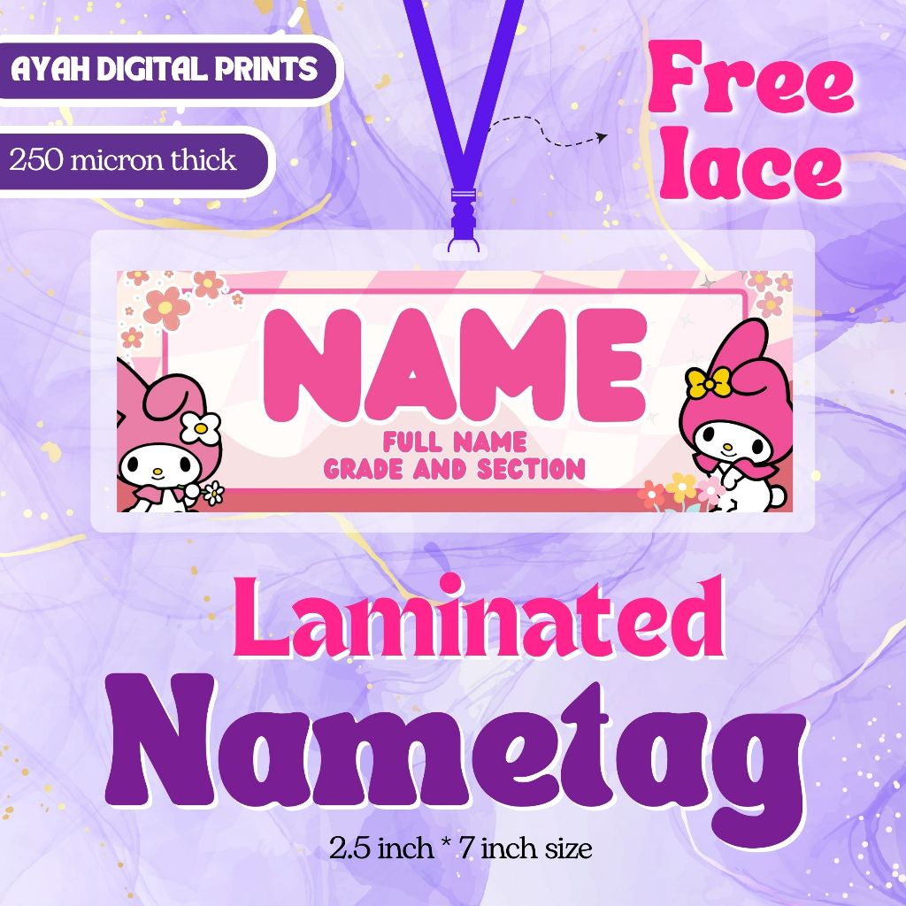 CUSTOMIZED LAMINATED NAME TAG WITH LACE | Shopee Philippines