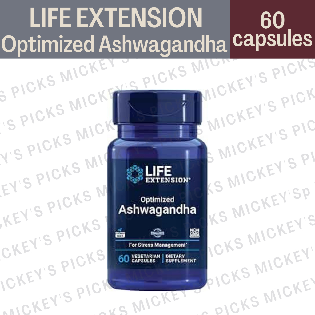 Life Extension, Optimized Ashwagandha, 60 Vegetarian Capsules | Shopee ...