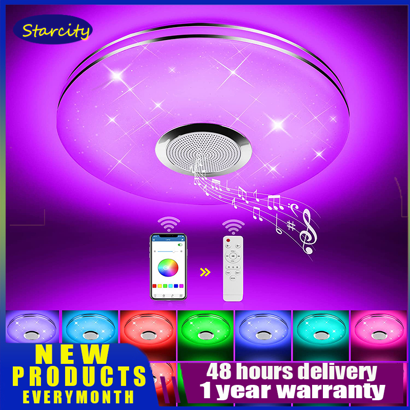 200W Modern RGB LED Ceiling Lights Home Lighting APP Bluetooth Music ...