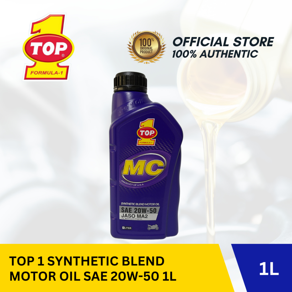 Top 1 Formula - 1 Liter Synthetic 4T Motorcycle Oil SAE 20w-50 JASO MA2 ...
