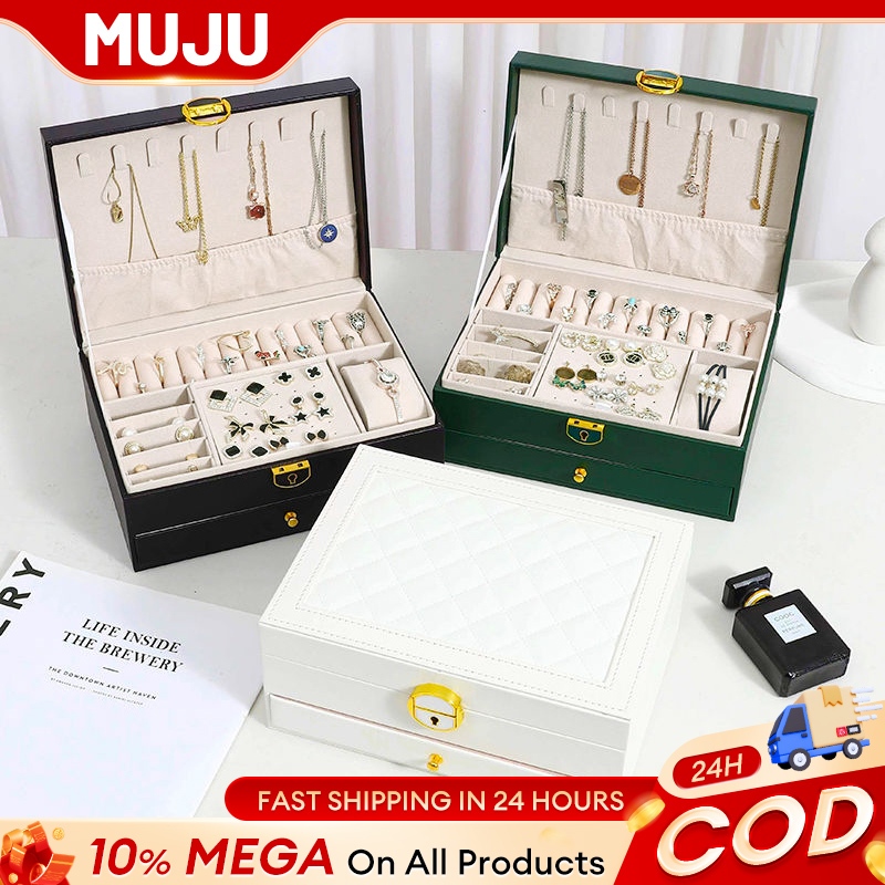 MUJU Jewelry Box Watch&Jewelry Organizers Waterproof Jewelry Storage ...