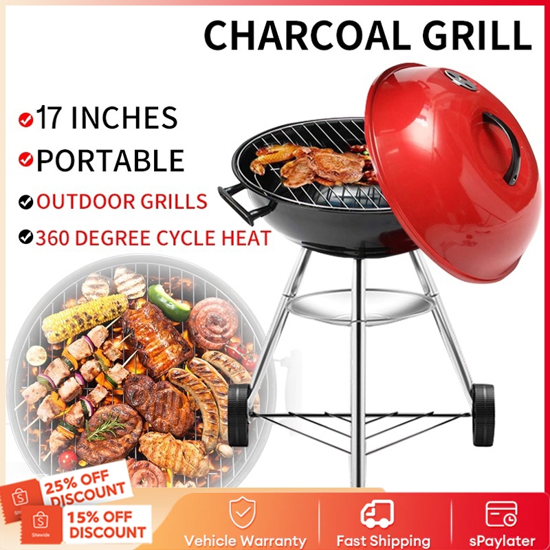 Griller 17 inches Outdoor Camping BBQ with Stand Outdoor Barbecue ...