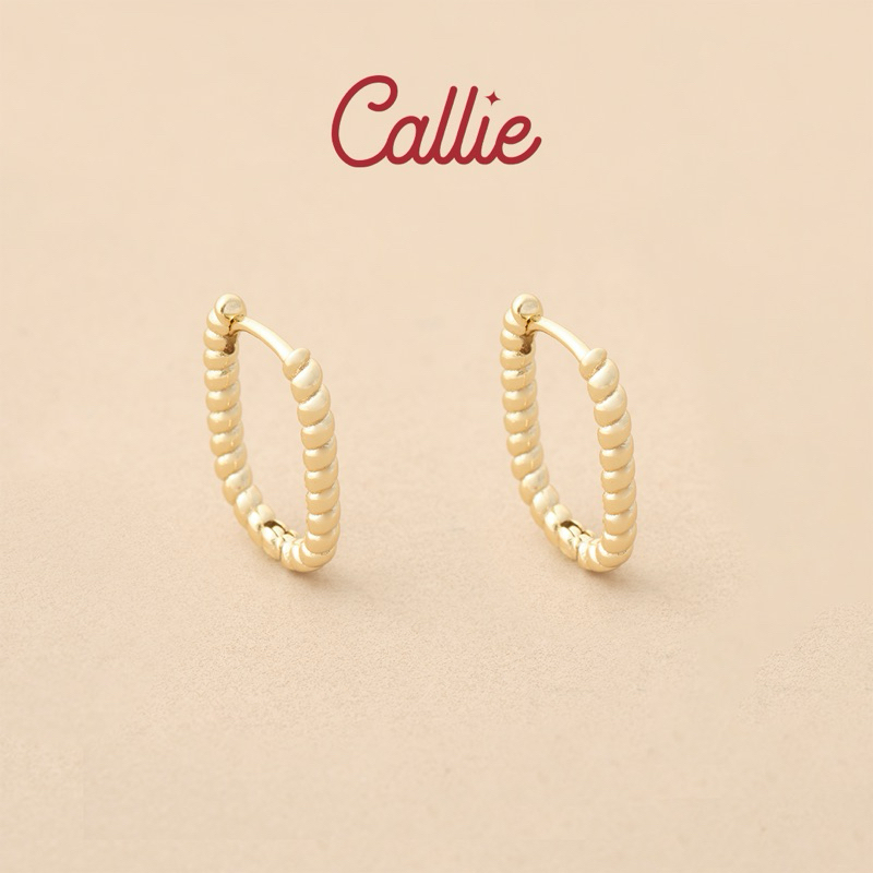 Callie 14k Gold Plated Rectangular Twist Hoop Earrings Shop Callie ...