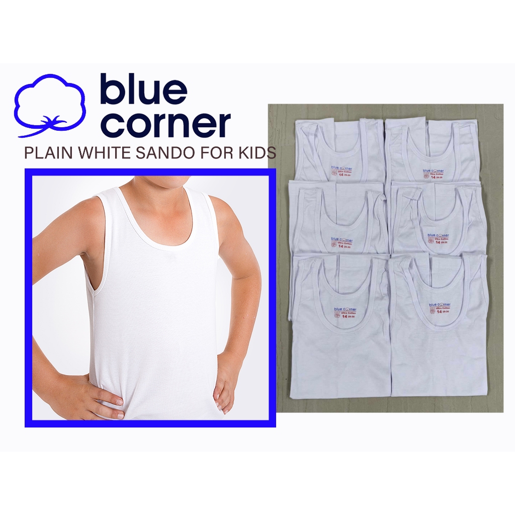 Blue Corner Kids White Sando | Shopee Philippines