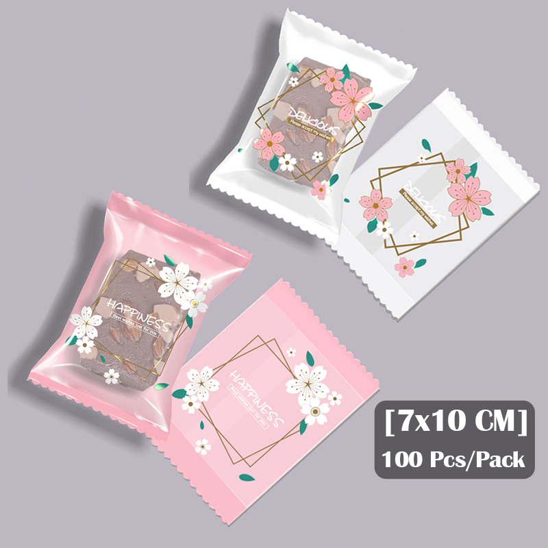 (100pcs) 7x10 CM Pastry Wrapper Romantic cherry Cookie Wrapper Polvoron ...