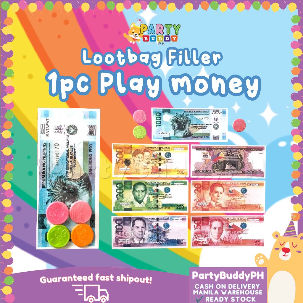 1pc. Play Money Lootbag Fillers Giveaways PartyBuddyPH | Shopee Philippines