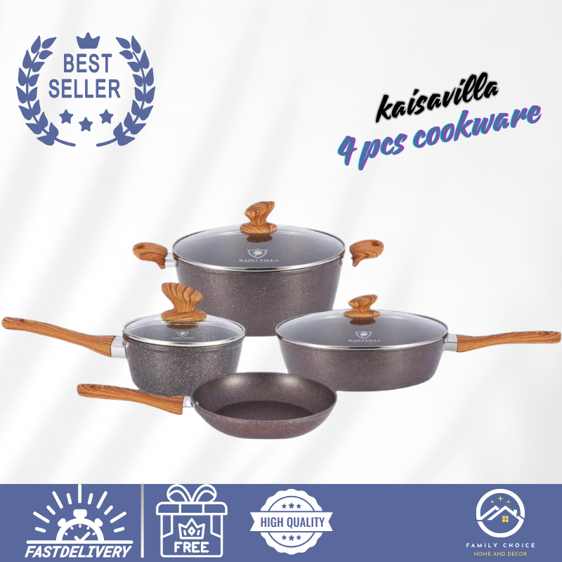 Kaisavilla Non Stick Frying Pan Granite Kitchen cookware set 7 pcs ...