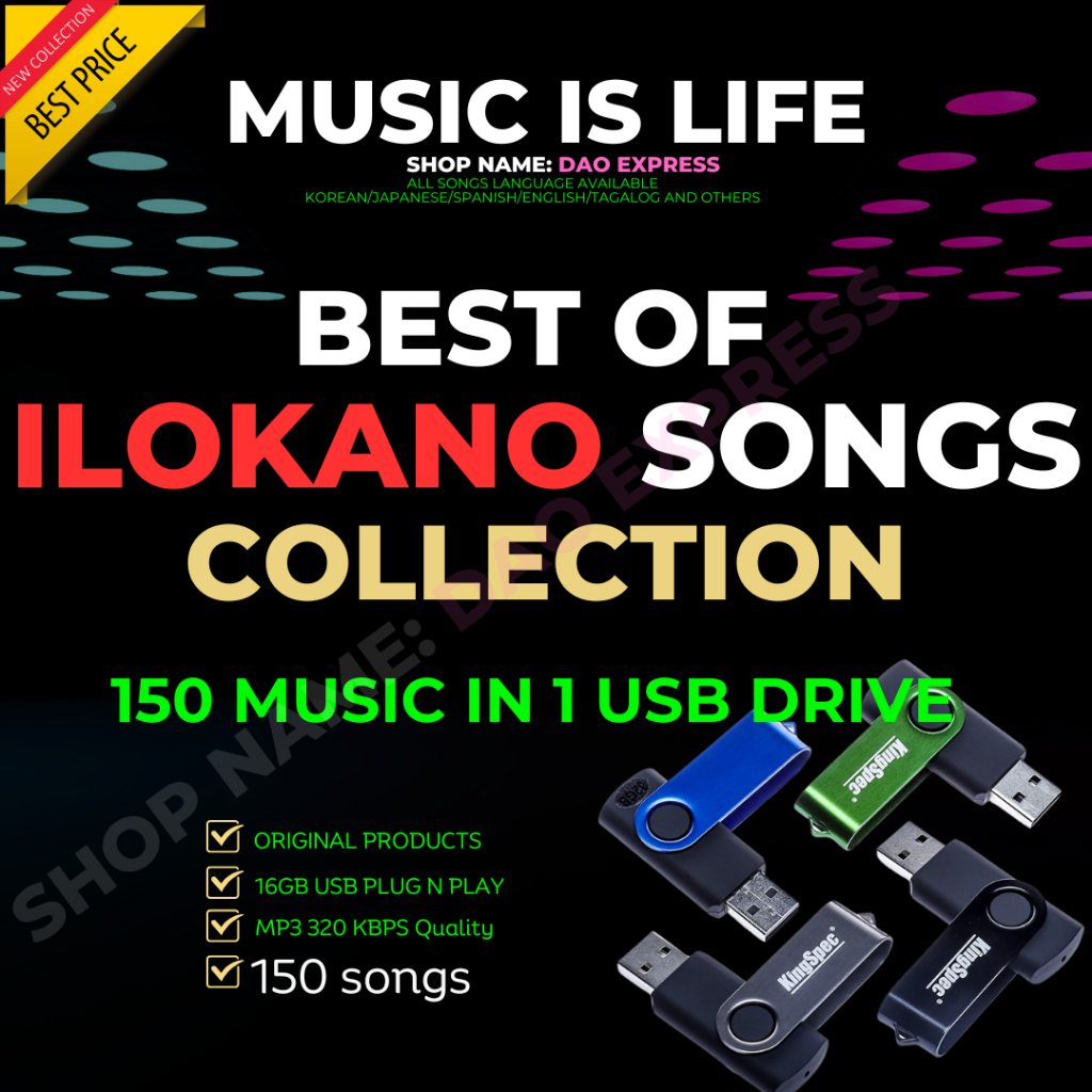 ILOKANO SONGS COLLECTION | 16GB USB FLASHDRIVE STORAGE | MP3 320KBPS ...