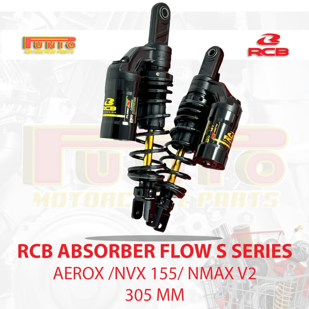 NEW! RCB Dual Absorber & Mono Shock Flow-S for YAMAHA AEROX/NMAX V2 ...