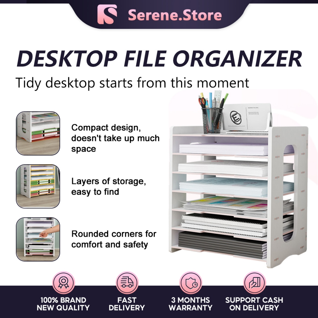 Desktop file rack storage rack A4 paper desktop file rack Office ...