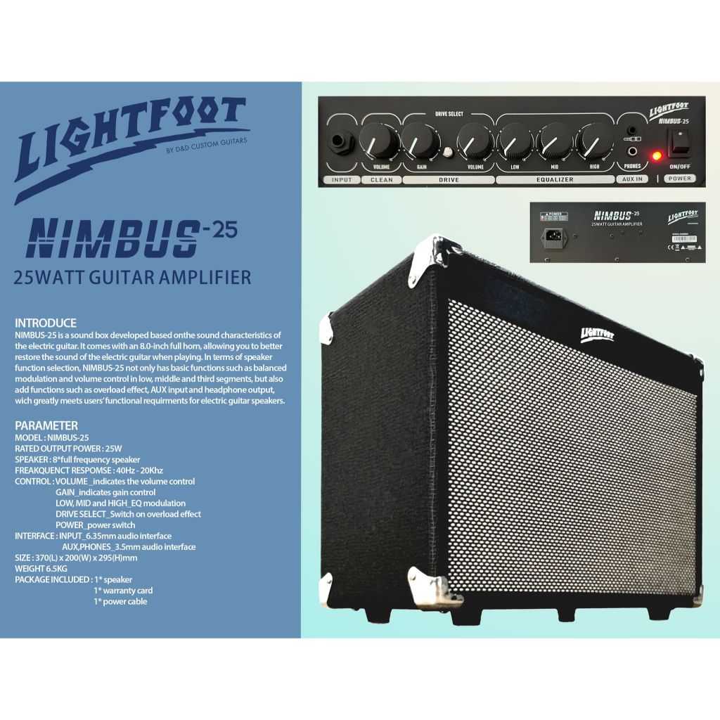 LIGHTFOOT NIMBUS ELECTRIC GUITAR AMPLIFIER 25W | Shopee Philippines
