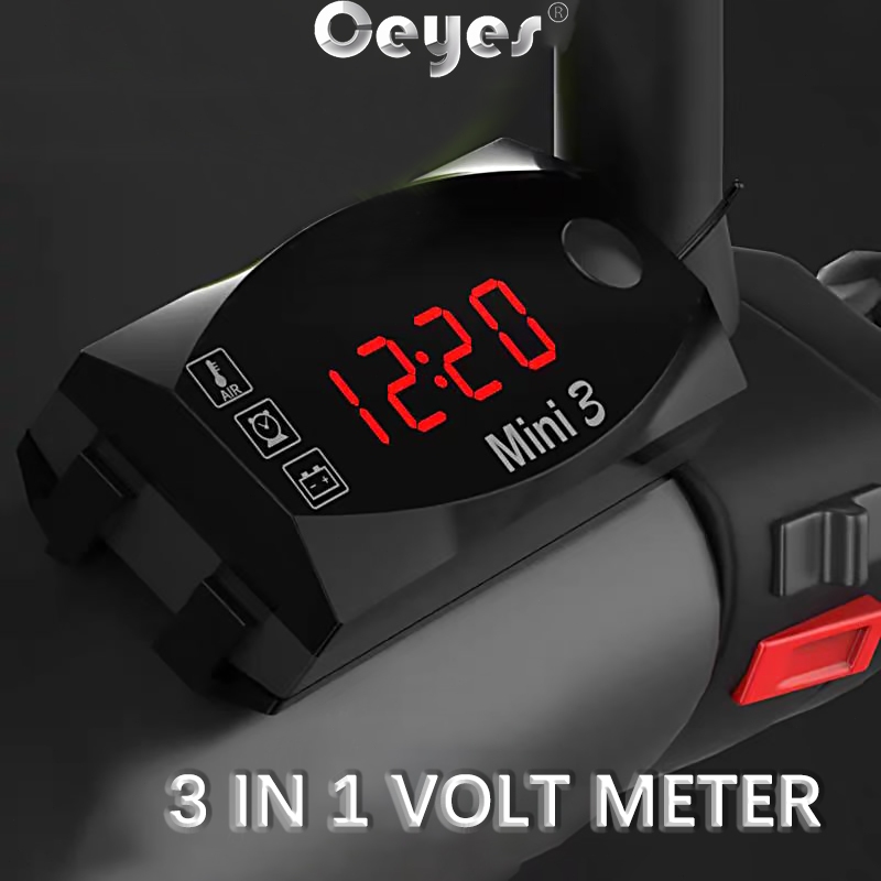 Ceyes Motorcycle LED Digital Volt Meter Waterproof Time Thermometer ...