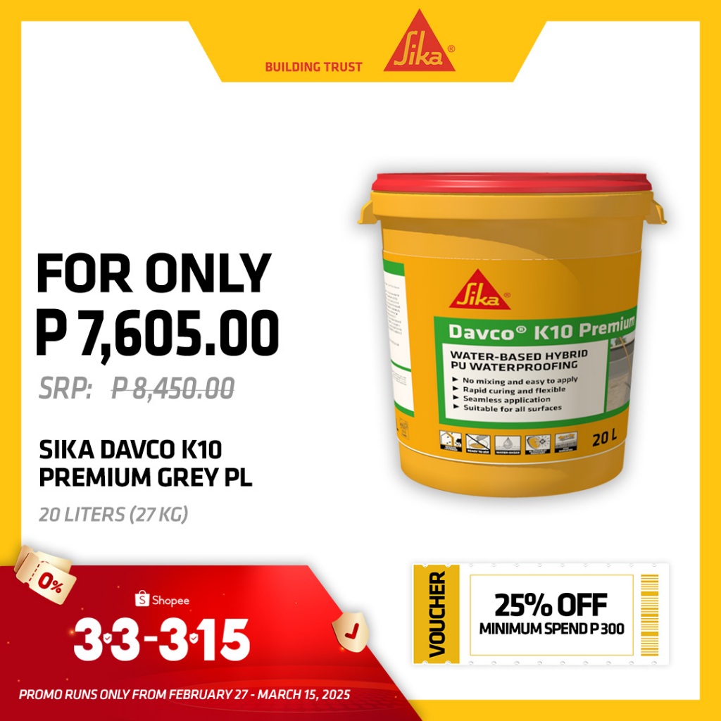 SIKA Davco K10 Premium Grey Pl 20L (27kg) | Shopee Philippines