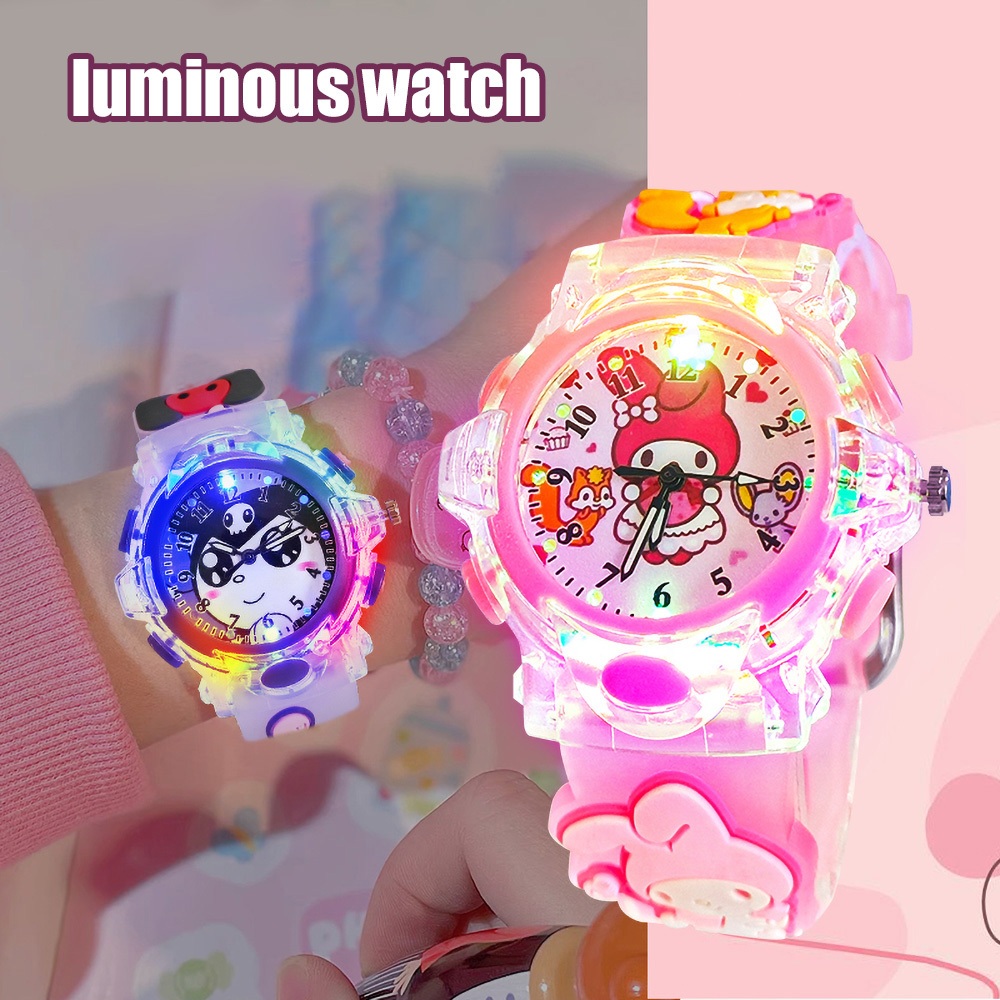 3D Silicone Cartoon LED Luminous Watches Cute Kids Quartz Watch LED ...