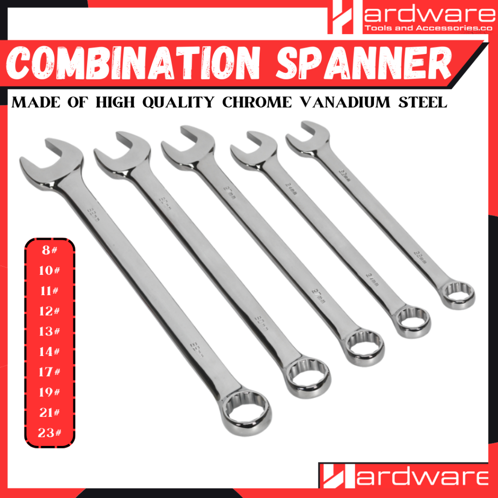 Chrome Vanadium Steel Combination Wrench Multi-purpose Spanner Automotive Repair & Home DIY ...