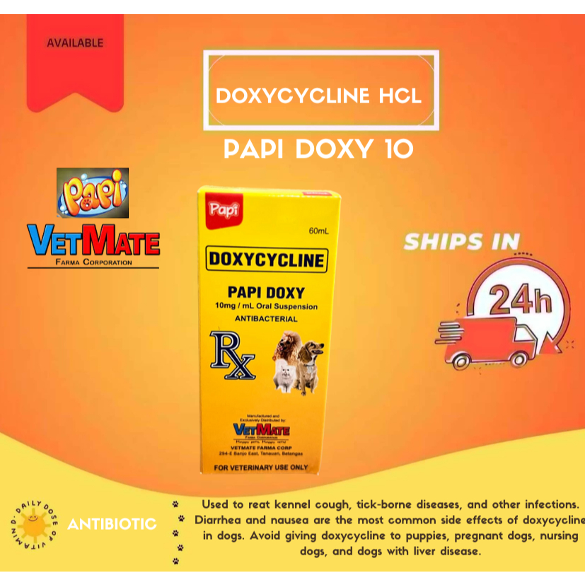 Papi Doxy 10mg Oral Suspension for Dogs and Cats – 60ml | Shopee ...