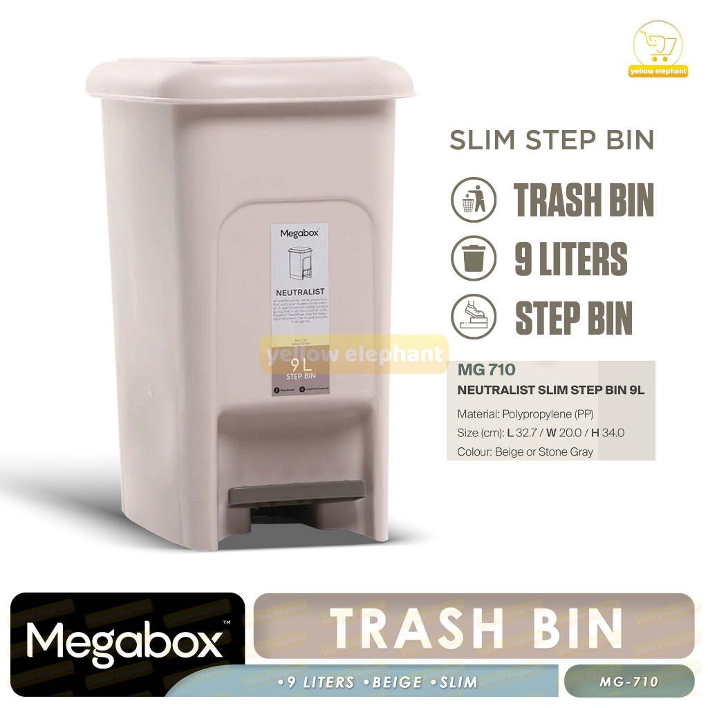Megabox Neutralist Trash Bin / Basurahan / Slim Type ( Step & Swing ...