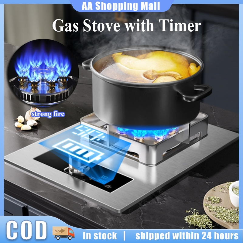 Gas Stove With Timer Natural Gas Fierce Fire Stove 2 in 1 Embedded Gas ...