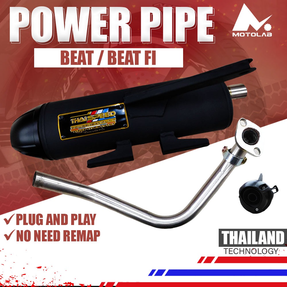 MOTOLAB POWER PIPE MUFFLER FOR BEAT, BEAT FI MOTORCYCLE SCOOTER HIGH ...